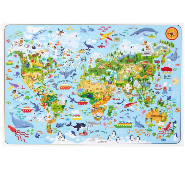 Usborne Atlas & Jigsaw The World - Fun Learning